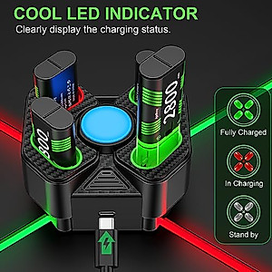 Battery Packs for Xbox One, 4 x 2800mAh Upgrade Large Capacity Battery Packs with Fast Charger Station, Xbox Rechargeable Battery Packs Last Up to 48 Hours for Xbox One Series X/S/Xbox One/X/S/Elite