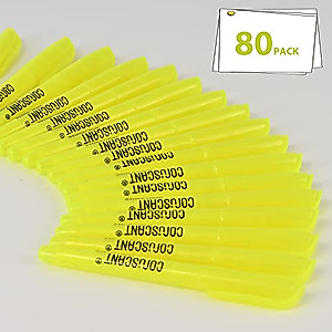 highlighters 80 pack, yellow highlighter,Chisel Tip Highlighter Pens, Non-toxic Odorless Quick-drying Markers for Multipurpose, Fade resistant, for classrooms and offices,A good gift for children