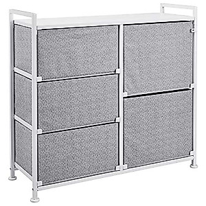 Amazon Basics Fabric 5-Drawer Storage Organizer Unit for Closet, White