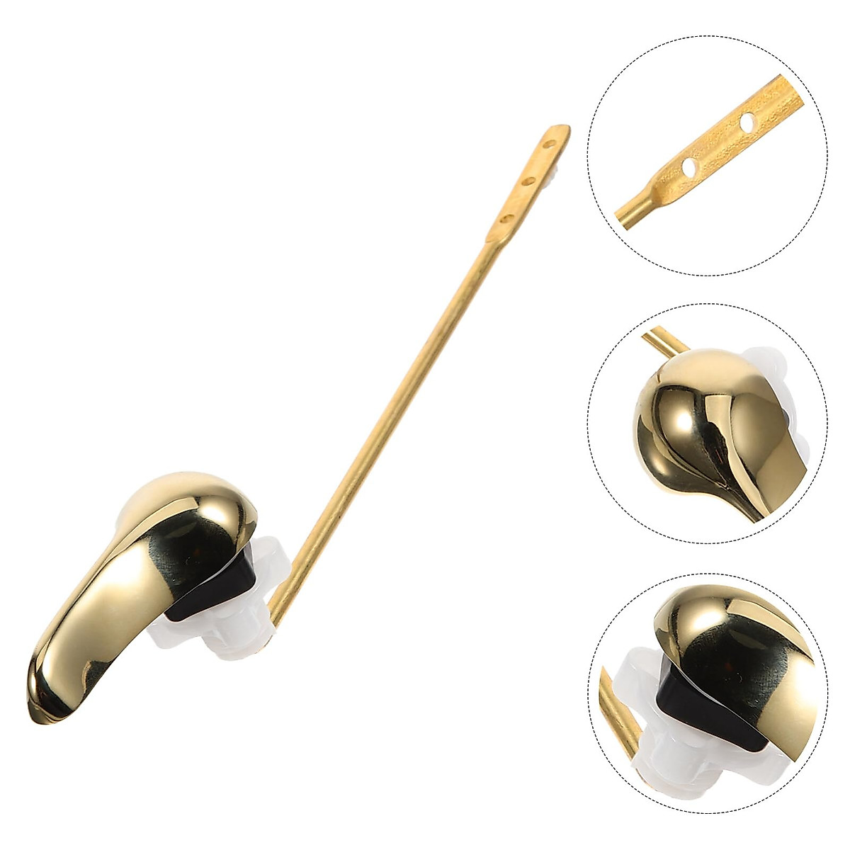 Uonlytech Front Accessories Flush Handle for Toilet Tank Toilet Parts Toilet Tank Flush Handle Metal Pure Copper Rod Handle bar Wrench Component Replacement Toilet Handle Universal