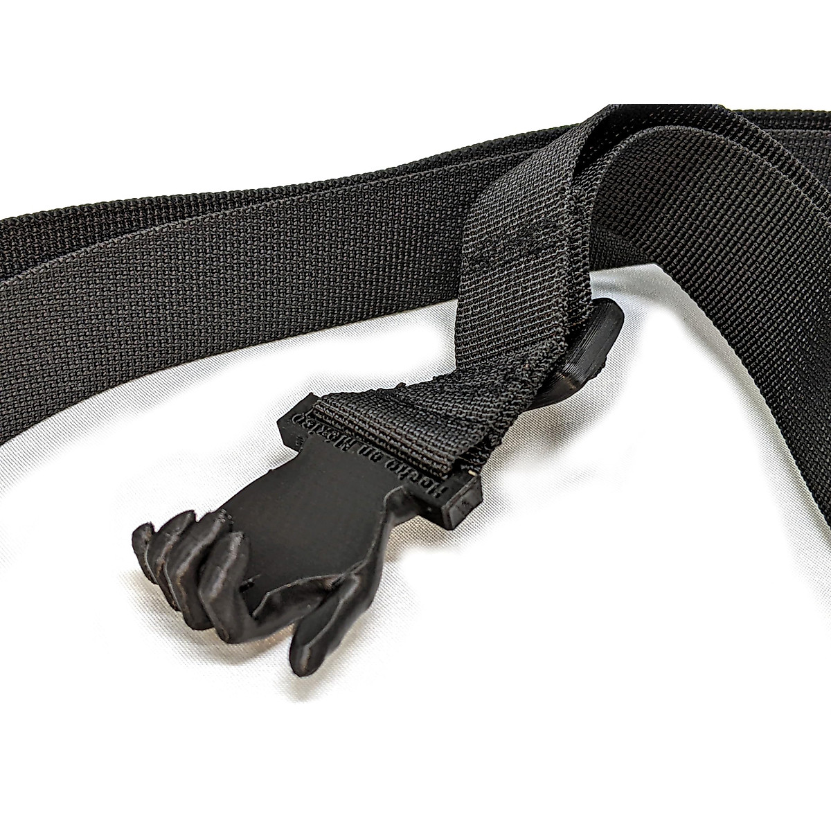 Nylon Tali Strap for Guitar, Vihuela, Guitarron, Requinto. Plastic Sound Hole Hook w/Hand Design (Black)