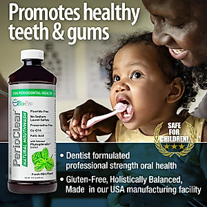 PerioClear Alcohol Free Mouthwash 16oz | Naturally Whitens Teeth | Freshens Breath | Removes Plaque | Minimizes Dry Mouth