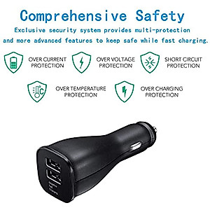 Samsung Adaptive Fast Charging Dual-Port Car Charger [2-Pack] for Samsung Galaxy S23/S23+/S23 Ultra /S22/S22+/S22 Ultra /S21/S21+/S20/S20+/S10/S10+/S10e/S9/S9+/S8/S8Plus/Edge/Active/Note 8/9/10/20