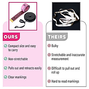 Mr. Pen- Body Measuring Tape, 2 Pack, 60Inch/150cm, Soft , Retractable Tape Measure, Body Tape Measure, Soft Measuring Tape, Fabric Tape Measure, Sewing Tape Measure.