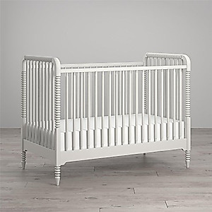 Little Seeds Rowan Valley Linden Wooden Baby Crib with Spindle Work in White