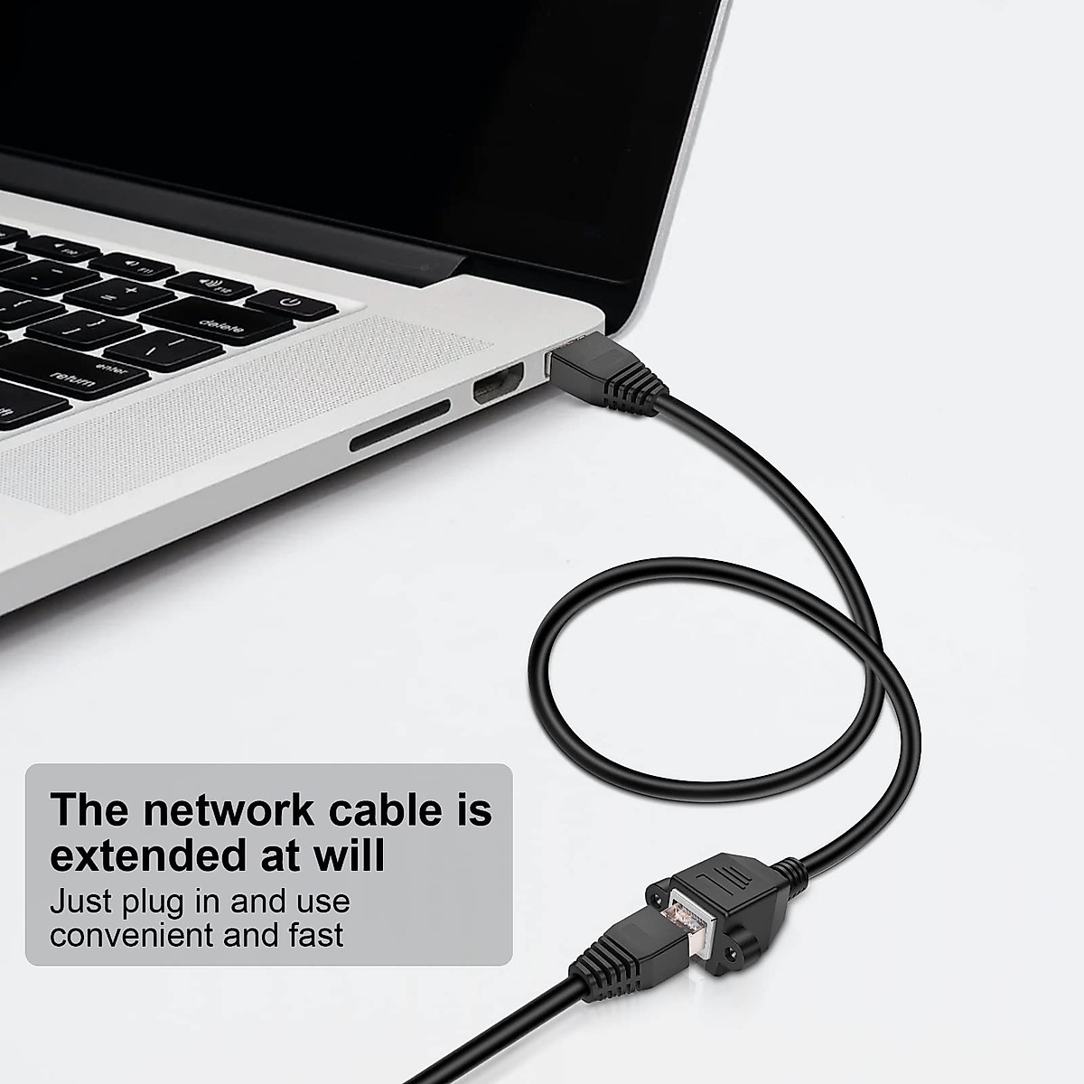 iGreely Ethernet Extender 2Pack RJ45 Male to Female Screw Panel Mount Cat6/Cat5e/Cat5 Ethernet LAN Network Extension Cable 2ft/60cm CAT6