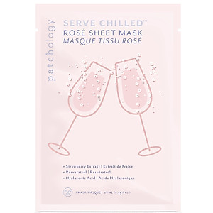 Patchology Serve Chilled Rosé Facial Sheet Mask with Hyaluronic Acid - Men and Women Face Masks Skincare Sheet for Moisturizing and Hydrating Skin - Best Face Sheets Moisturizer (1 Count)