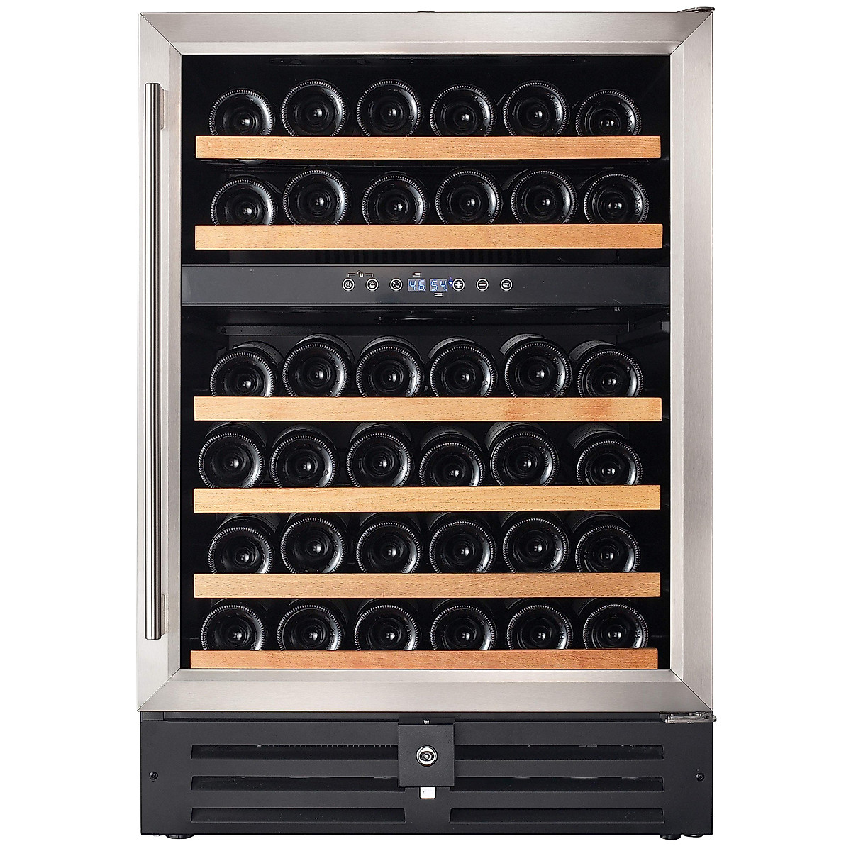 Smith & Hanks RW145DR 46 Bottle Dual Zone Under Counter Wine Refrigerator, 24 Inch Width, Built-In or Free Standing