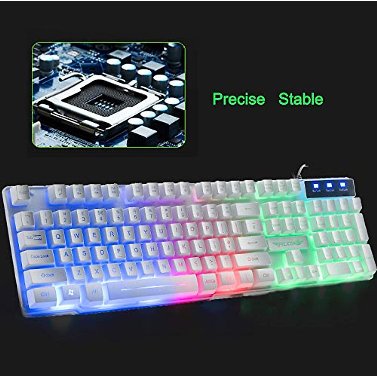 LexonElec T8 UK Layout Gaming Keyboard and Mouse Sets Rainbow Backlit Ergonomic Usb Gaming Keyboard