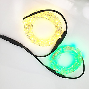 DZYDZR 5pcs 5.5mm x 2.1mm Y Splitter Cable 1 Female to 2 Male Splitter 2 Way DC Power Cable for LED Strip - CCTV Camera - Car - Monitors