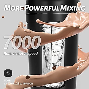 Genteen Blender Bottles, Protein Shaker Bottle for Protein Mixes USB-Rechargeable Powerful Electric Shaker Bottles includes Supplement Storage - BPA Free | 20 oz Cup (Black)