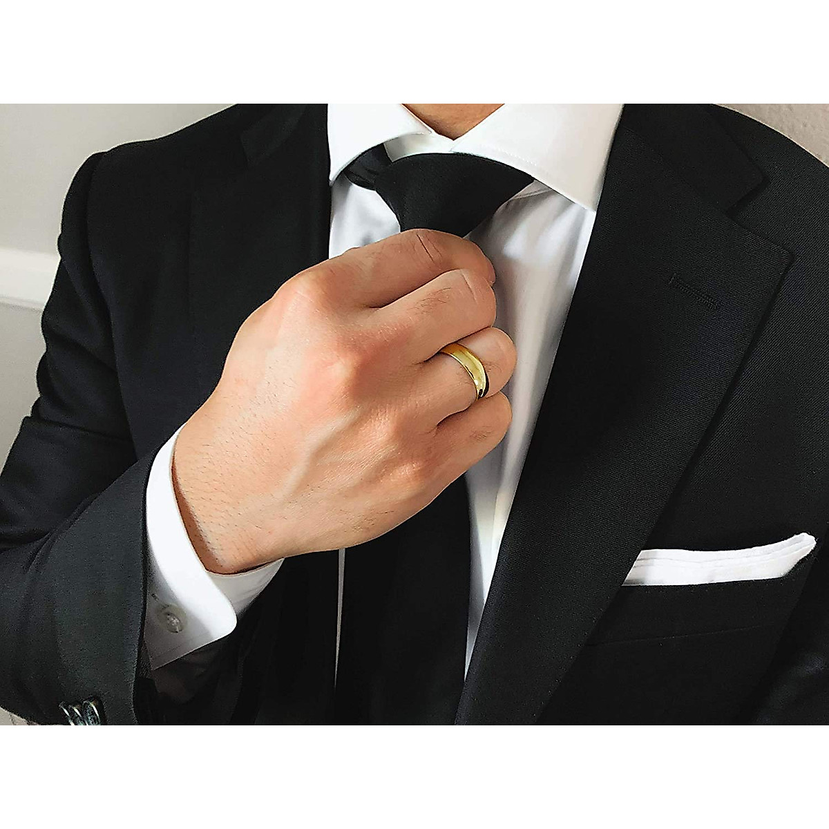 Tioneer Jewelry | Sterling Silver Plain Dome Wedding Band | Wedding Band for Women & Men | Sterling Silver Jewelry, Gold, 4mm, Size 8