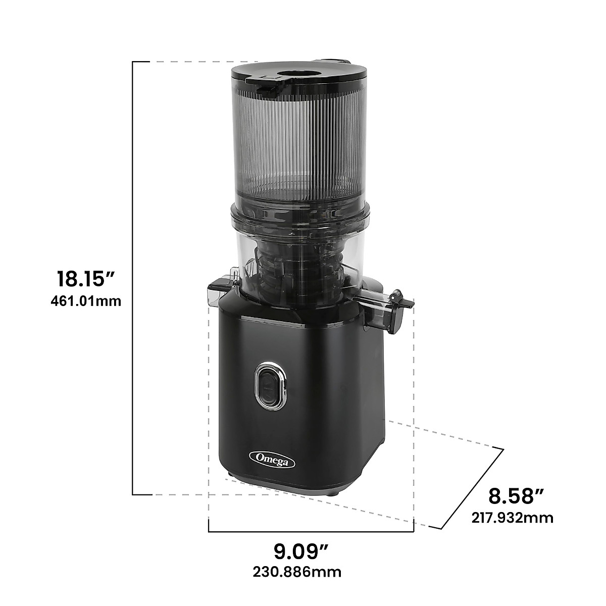 Omega Cold Press Juicer Slow Masticating for Vegetable and Fruit Juice Time Saving Series for Batch Juicing with Extra Large Hopper for Less Prep, 150-Watts, Black