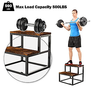 Wooden Step Stools for Adults Kids - Heavy Duty Bedside 2 Step Stool for High Beds Kitchen Bathroom