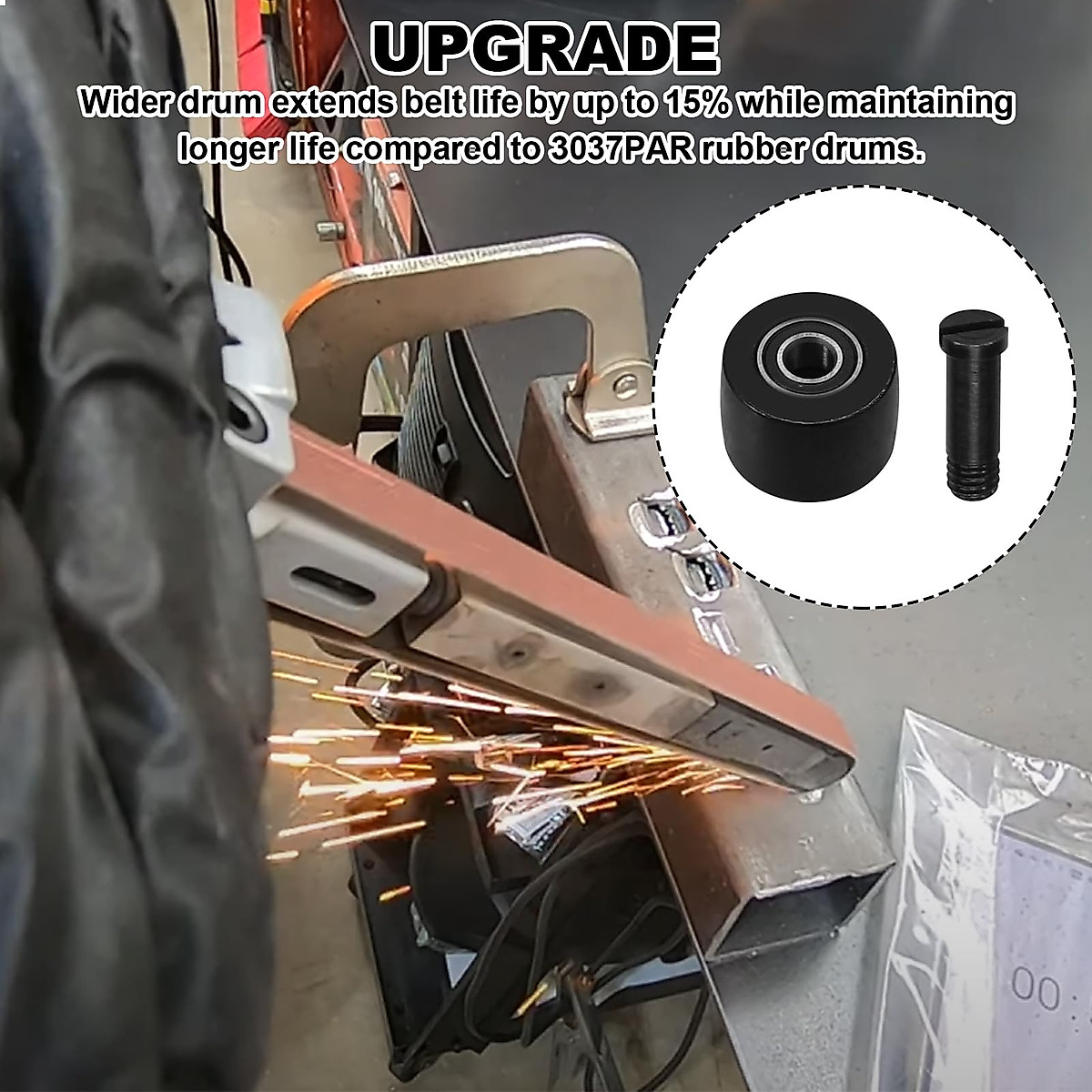 VIDABTE 3037PAR Pneumatic Belt Sander Bearing 3037 Pulley Assembly Fits for Astro Pneumatic Tool - Steel - Inc 1,2,3,61-2 Pcs