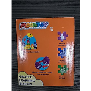 MOONTOY Giraffe Baby Blocks Building Blocks Baby Stacking Toys for Toddlers 1-3, Montessori Toys for 1 2 3 Year Old Girl Boy Kids Birthday Gift, Number Color Count Educational Baby & Toddler STEM Toys