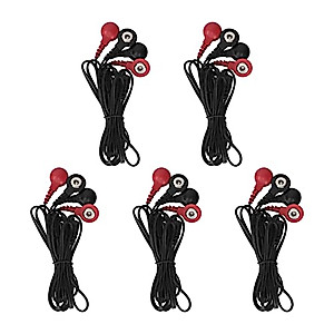 Electrode Cables, 5pcs Tens Replaces Cable 4 Snap 4.6 Ft 2.5mm Treats Tens Unit Electrode Cable Short Button Type Electrode Wire for Tens Machines