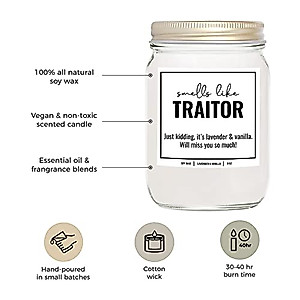 YouNique Designs New Job Candle for Women, 8 Ounces, Going Away Candle for Coworker, Coworker Leaving Candle for Women, Farewell, Goodbye, All Natural Soy Aromatherapy Candles (Lavender & Vanilla)