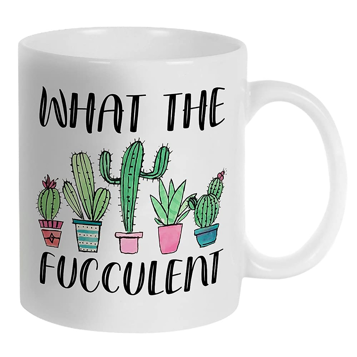 Fatbaby What the Fucculent Cactus Succulent Plant Gardening Gifts for women, Funny Novelty Coffee Mug for Plant Lady, Gifts for Plant Lover