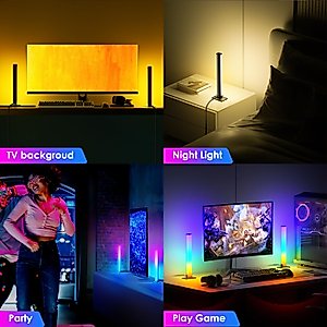 Barhootao RGB Light Bar,Smart LED Light Bar for Room,16 Million Colors,Three Control Modes,Dynamic Music Sync Mode,213 Preset Modes,USB Interface（Without Adapter）