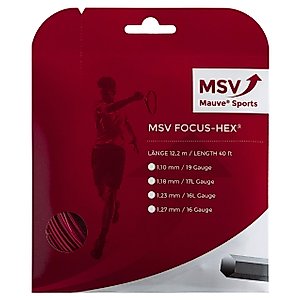 MSV Unisex's Focus-Hex String Set-Red, 1.27 mm