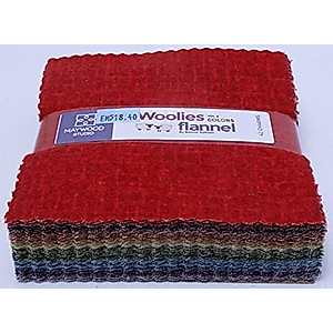 Maywood Studio 5 Charm Pack Squares - Woolies Flannel by Bonnie Sullivan Vol. 2 Colors Fabric Bundle Quilters Cotton Precuts (M518.40)