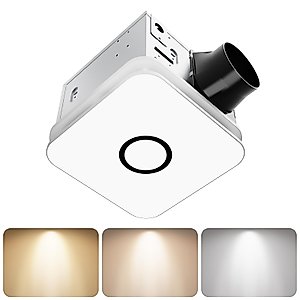 OFANKU 2-in-1 Bathroom Exhaust Fan with Light, 32W Vent Fan - 130 CFM & 1.5 Sones, 16W 1200lm LED Light - 3000K/4000K/5000K Adjustable, Easy to Install, Quiet Bathroom Fan for Home, Bath, Hotel, Etc.