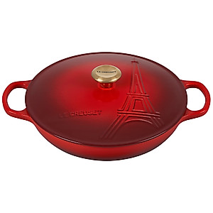 Le Creuset Eiffel Tower Collection Enameled Cast Iron Signature Braiser with Lid, 3.5 qt., Cerise