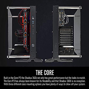 Thermaltake Shadow 360i Liquid-Cooled PC (AMD Ryzen 5 3600, RTX 3060 Ti, 16GB RGB 3000Mhz DDR4 ToughRAM RGB Memory, 1TB NVMe M.2, WiFi, Win 10 Home) Gaming Desktop Computer P3BK-B450-S36-LCS