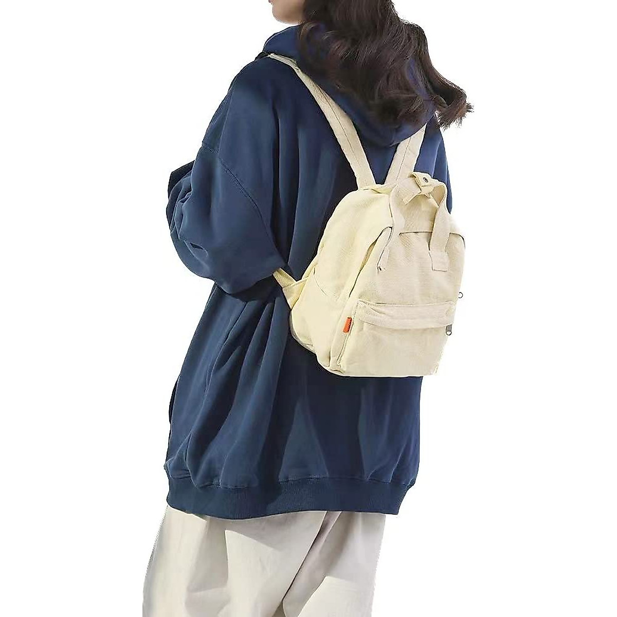 MaxxCloud Vintage Canvas Backpack Purse for Women Knapsack Small Handbag Rucksack Pouch Cute Hiking Daypack Satchel (509 Beige)