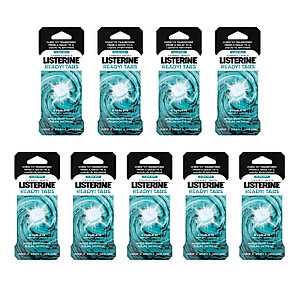 Listerine Ready! Tabs Chewable Tablets with Clean Mint Flavor, Revolutionary 4-Hour Fresh Breath Tablets to Help Fight Bad Breath On-The-Go, Sugar-Free & Alcohol-Free, 72 CT