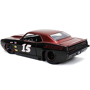 Jada Toys Bigtime Muscle 1:24 1969 Chevy Camaro Die-cast Car Black/Red, Toys for Kids and Adults