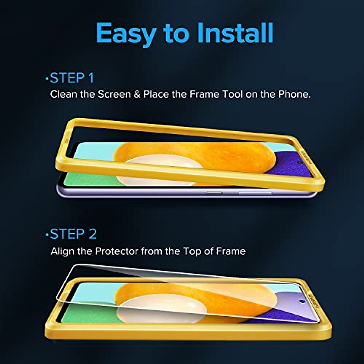 [4+2 Pack] iVoler Screen Protector for Samsung Galaxy A52 5G&4G/ A52s 5G [4 Pack] with 2 Pack Camera Lens Protector Tempered Glass for Samsung A52 5G&4G/ A52s 5G with Easy Installation Frame, 6.5 inch