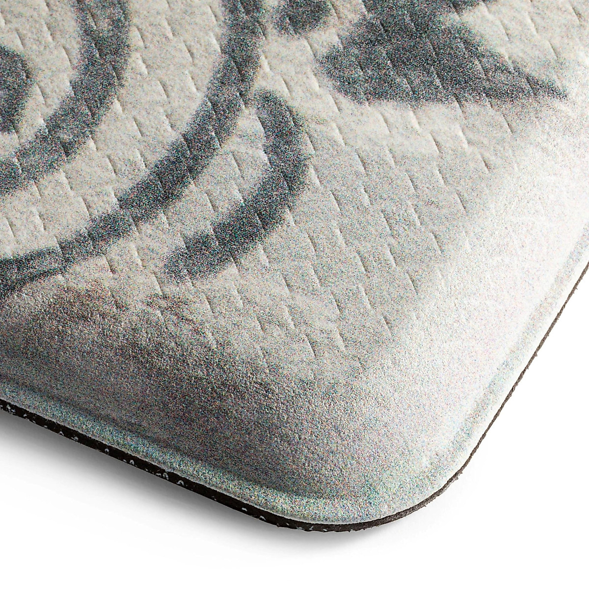 Home Dynamix Cozy Living Grateful Floral Runner Anti-Fatigue Kitchen Mat, Non-Slip Floor Mat, Padded Standing Desk Mat, Grey/Cream, 17.5"x30"