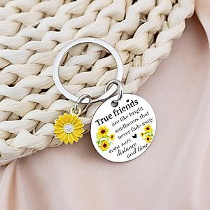Ikacvb Sunflower Best Friends Gifts Friendship Keychain Gifts For Bestie Bff Best Female Friend Birthday Gifts For Women Stocking Stuffers Leaving Going Away Gift Christmas