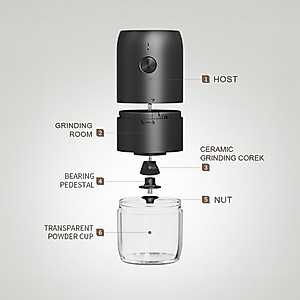 SEEDREAM Portable Electric Burr Coffee Grinder, Small Electric Rechargeable Mini Coffee Grinder with Multiple Grinding Settings