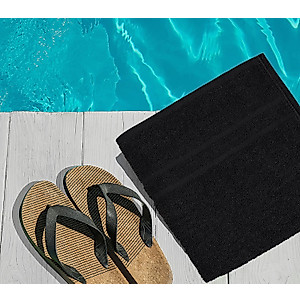 Pristine Linen 100% Cotton Bath Towels Black 22x44 Premium Towels for Bathroom