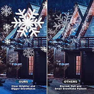 (2022 Version)Christmas Projector Lights Outdoor with Remote Control Timer, IP65 Waterproof, Wall Mountable, 14.76ft Cable, Snowflake Projection Lamp for Xmas Holiday New Year House Party Decoration