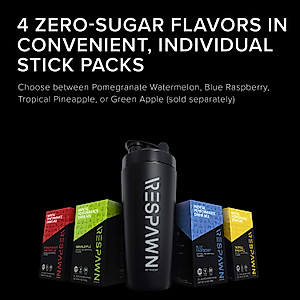 RESPAWN By Razer Stainless Steel Shaker - Black - Dual-Insulated Shaker Cup - Built-In Grate - Locking Cap - 20oz