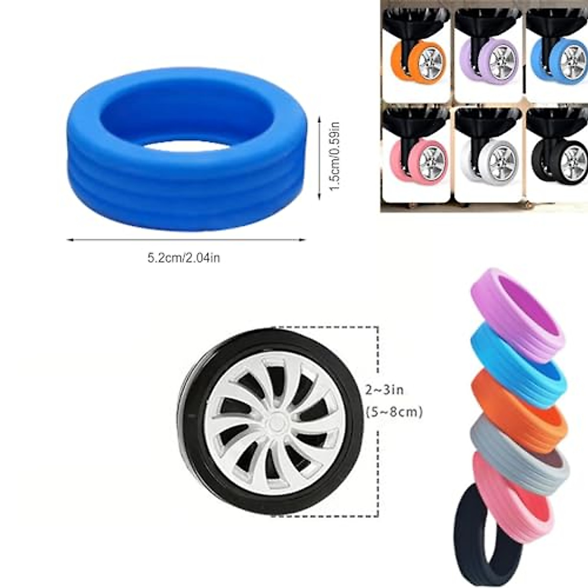 Luggage Compartment Wheel Protection Cover, Suitcase Wheel Protector Covers, Luggage Wheel Covers for Suitcase, 8 PCS Luggage Compartment Wheel Protection Cover-8PCS-Orange