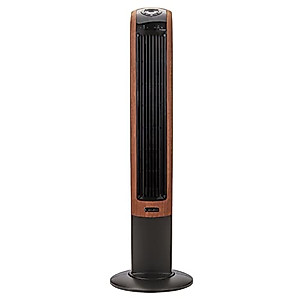 Lasko Wind Curve Electric Oscillating Tower Fan with Bluetooth Technology for Indoor, Bedroom and Home Office Use, 42", Woodgrain T42905