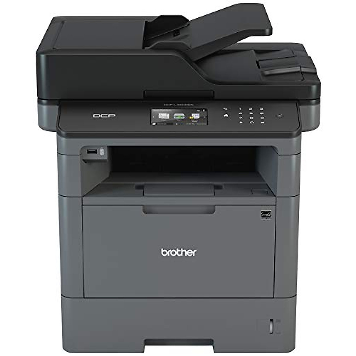Brother Monochrome Laser Printer, Multifunction Printer and Copier, DCP-L5500DN, Flexible Network Connectivity, Duplex Printing, Mobile Printing & Scanning (Renewed)