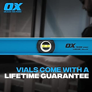 OX TOOLS Trade 36-Inch Aluminum "I" Beam Level with Vial Window | Magnetic & Reinforced End Caps
