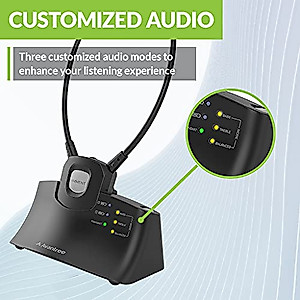 Avantree HT381 - Wireless TV Earbuds Headphones for Seniors and Hard of Hearing, Voice Clarification, L/R Balance Volume Control, Ambient Mode, Connect Both Digital & Analog Televisions