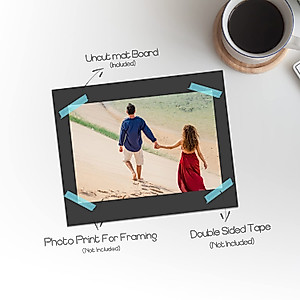 Golden State Art, Pack of 25 11X17 Black Uncut Mat Boards, Great for Photos, Pictures, Frames, Acid-Free, White-Core