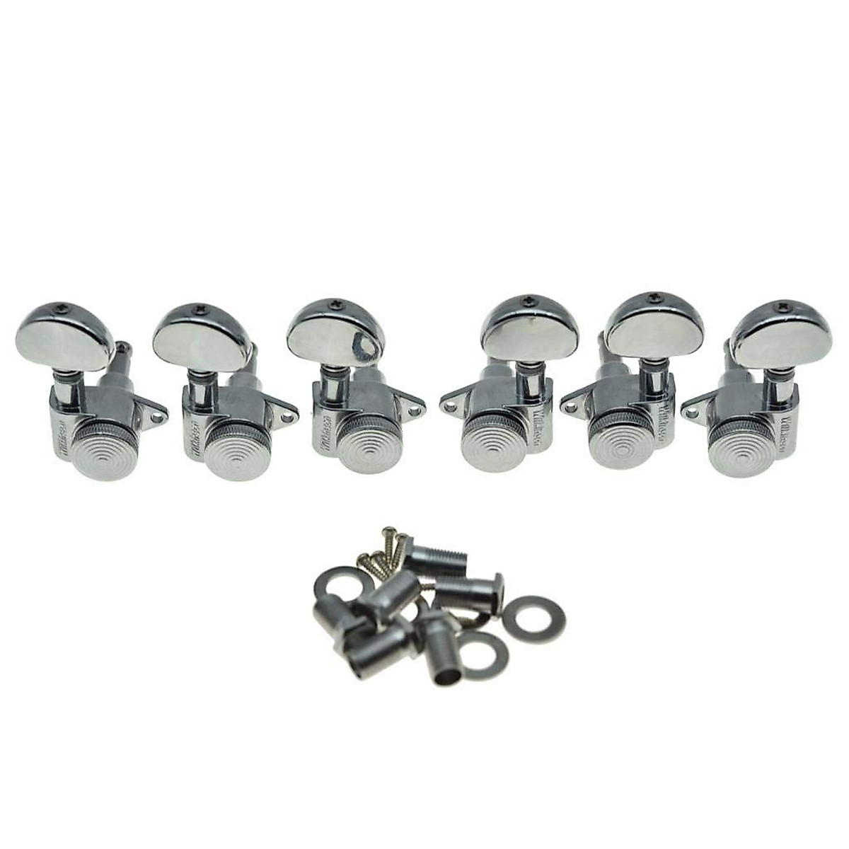 Wilkinson Locking Tuners 3x3 Full Size Locking Guitar Tuners Tuning Keys Pegs Guitar Machine Heads for Les Paul or Acoustic Guitars Chrome