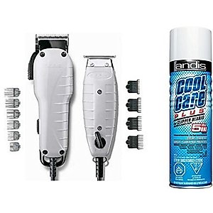 Andis Men's Electric Hair Clippers and Hair Trimmers Combo Set with BONUS FREE Andis Cool Care Plus Clipper Blade Cleaner Included
