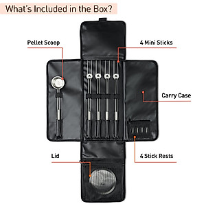 Solo Stove Mesa Accessory Pack | Incl. 4 Stainless Steel Mini Sticks + Stick Rests, Pellet Scoop, Mesa Lid, Carry Case, Accessories for Outdoor Fire Pit, 8.8 x 16 in, 2.5 lbs