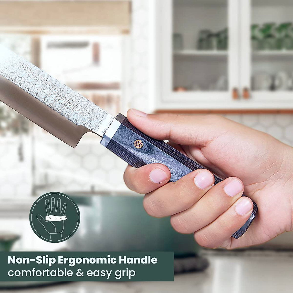 KN KNIFE NATION Sashimi Sushi Chef Knife 15 Inches for Kitchen - Ideal Chef Knife For Cutting, Filleting and Slicing Fish - Very sharp J2 Stainless Steel Blade With Elegant Color Wood Handle