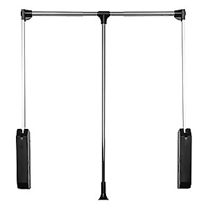 Pull Down Closet Rod, Pull Down Wardrobe Organizer, 26 lbs load capacity, Adjustable 35-47 Inch for Hanging Clothes Wardrobe Lift Rail Organizer, Heavy Duty Closet Pull Down Rods Hanger